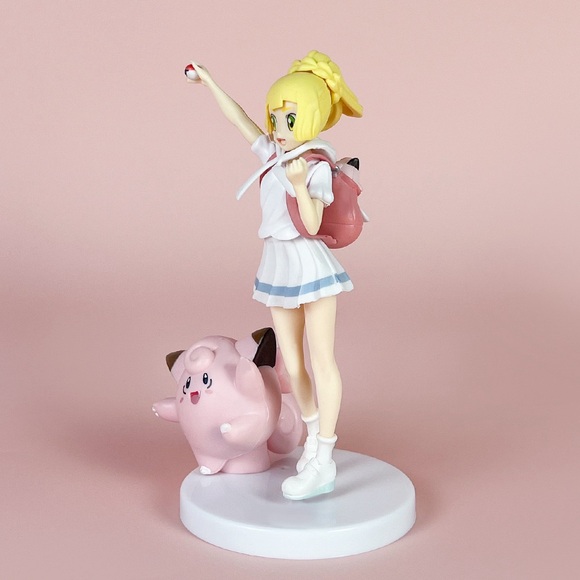 Party Supplies | Hot 19cm Anime Figure Pokemon Lillie With Clefairy Pvc ...
